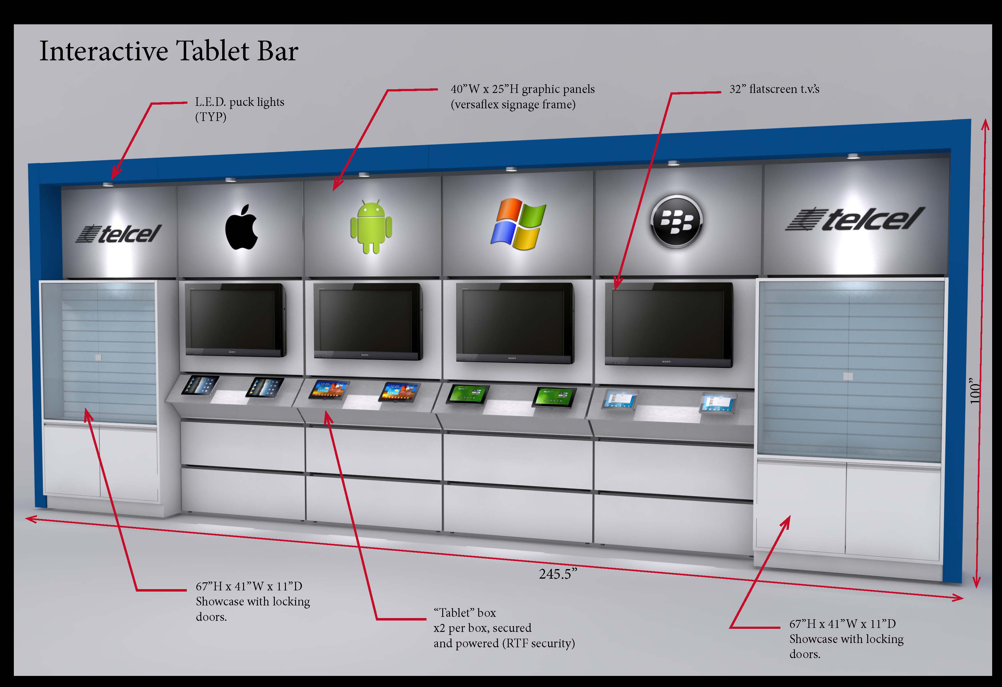 Telcel wireless store design by Jason Hernandez at Coroflot.com
