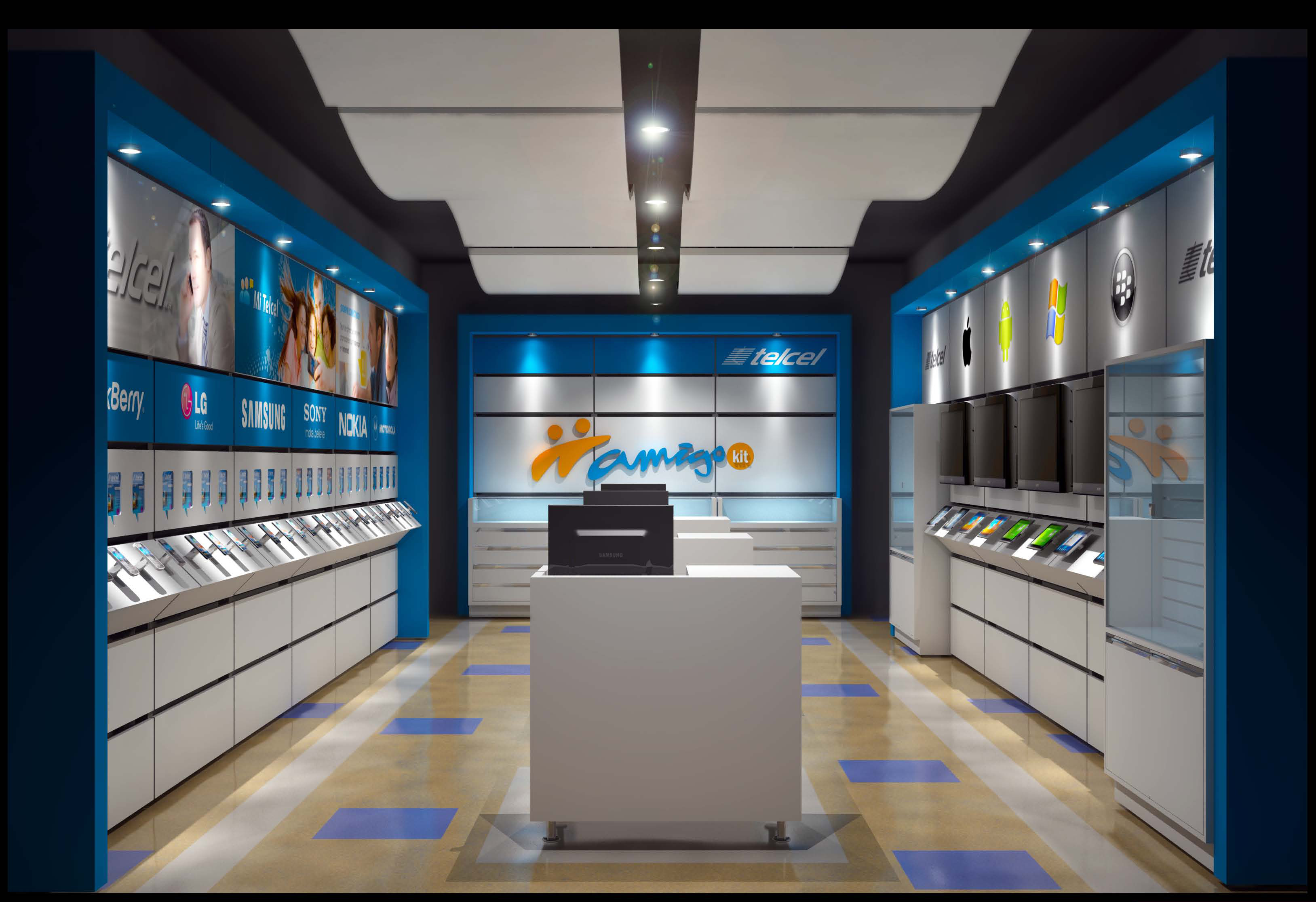 Telcel wireless store design by Jason Hernandez at Coroflot.com