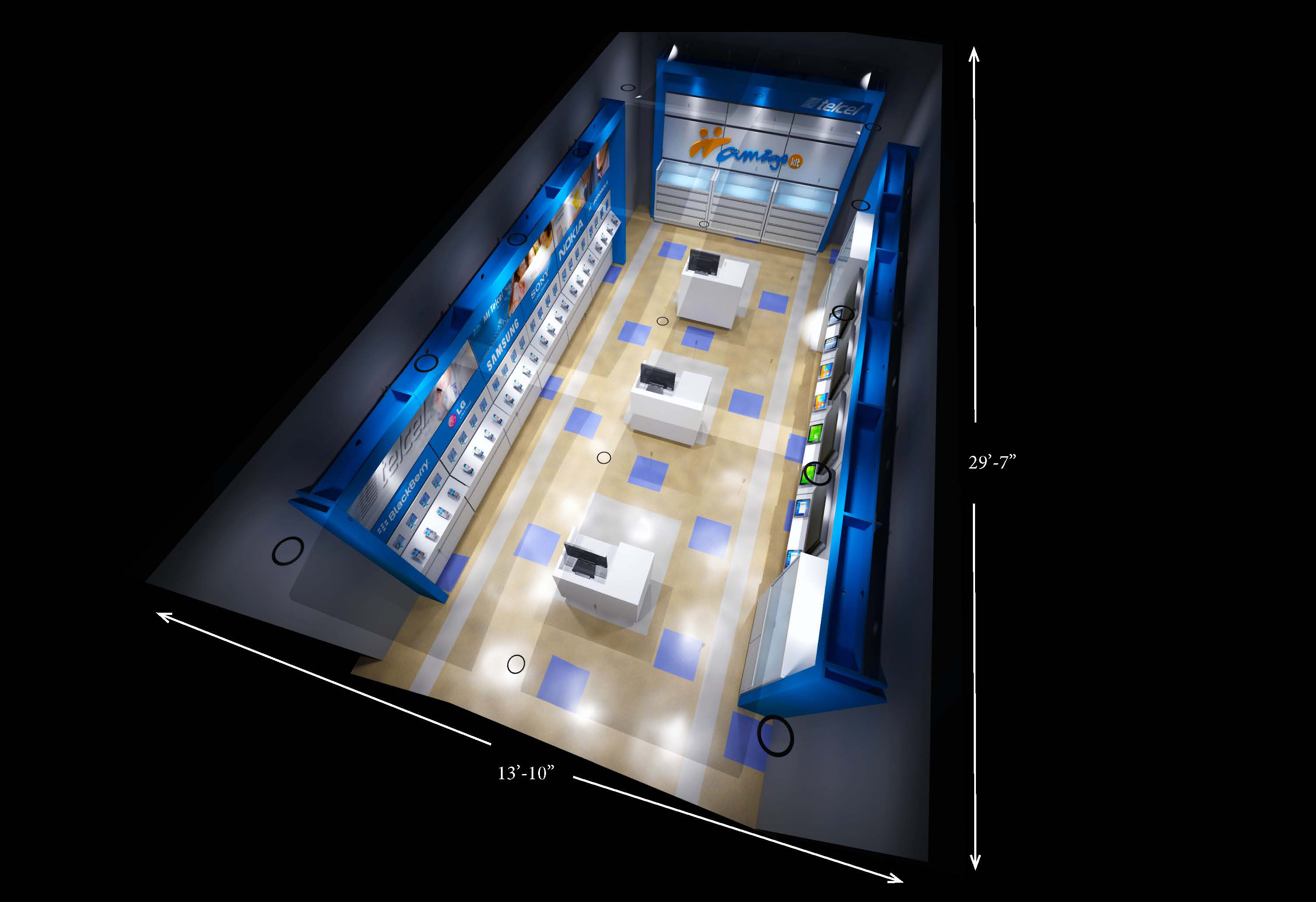 Telcel wireless store design by Jason Hernandez at Coroflot.com