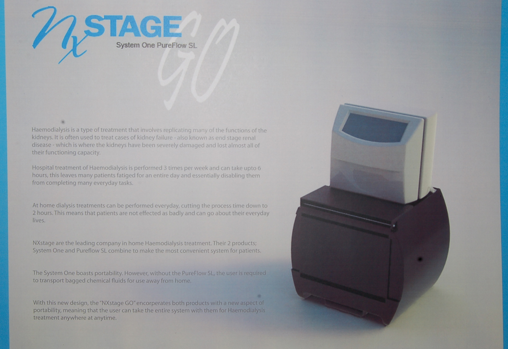 NXstage GO - Portable Dialysis Machine by Samuel Johnson at Coroflot.com