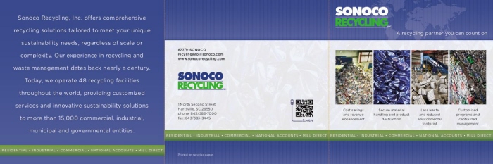Sonoco Recycling - Marketing Collateral by Marcos Sola at Coroflot.com
