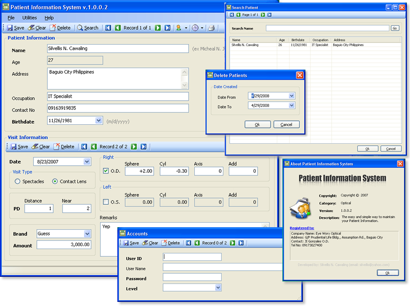 Patient Information System by Silvellis Cawaling at Coroflot.com