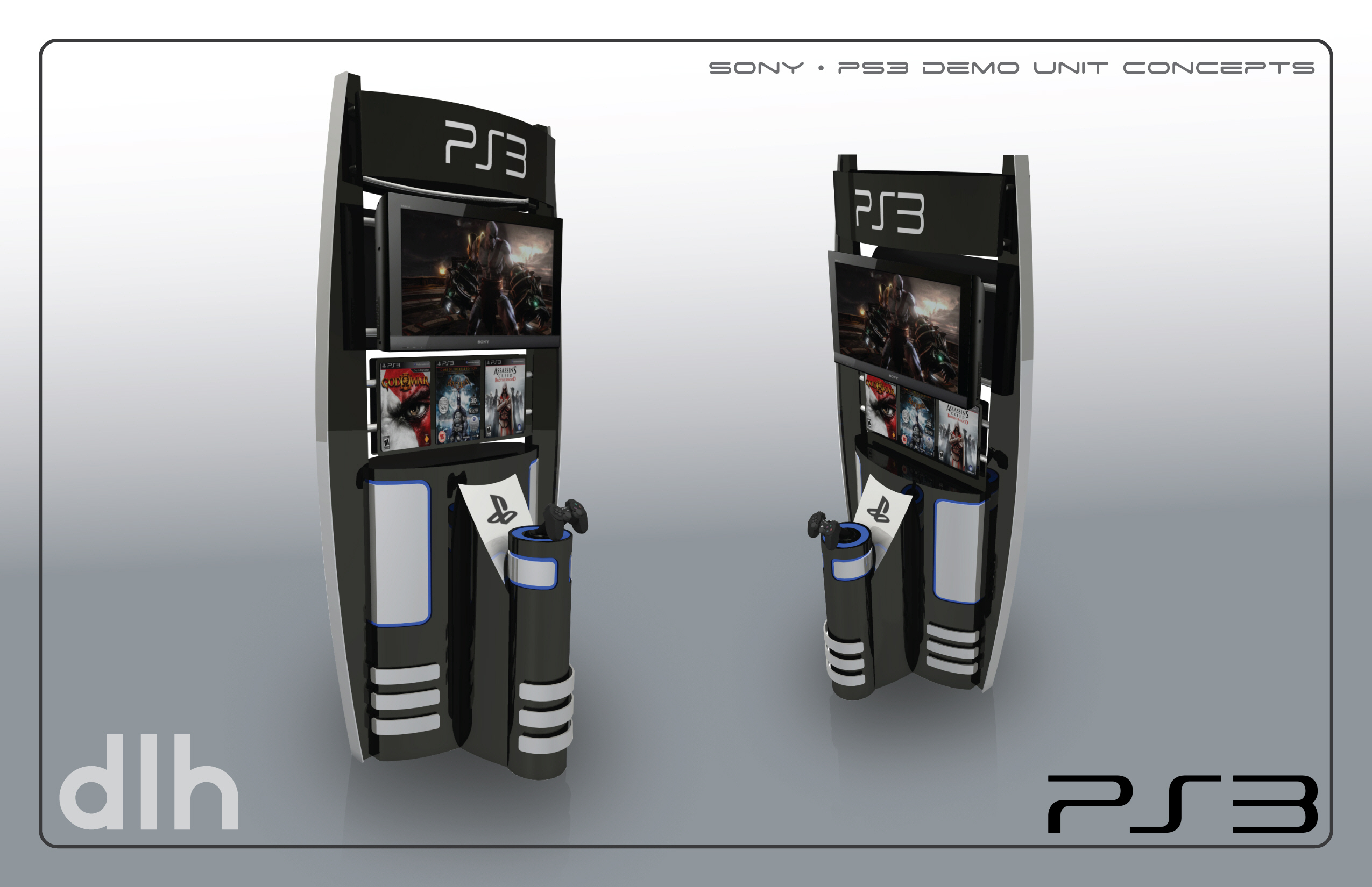 PS3 Demo Unit Display Concepts by Dan Hamilton at Coroflot.com