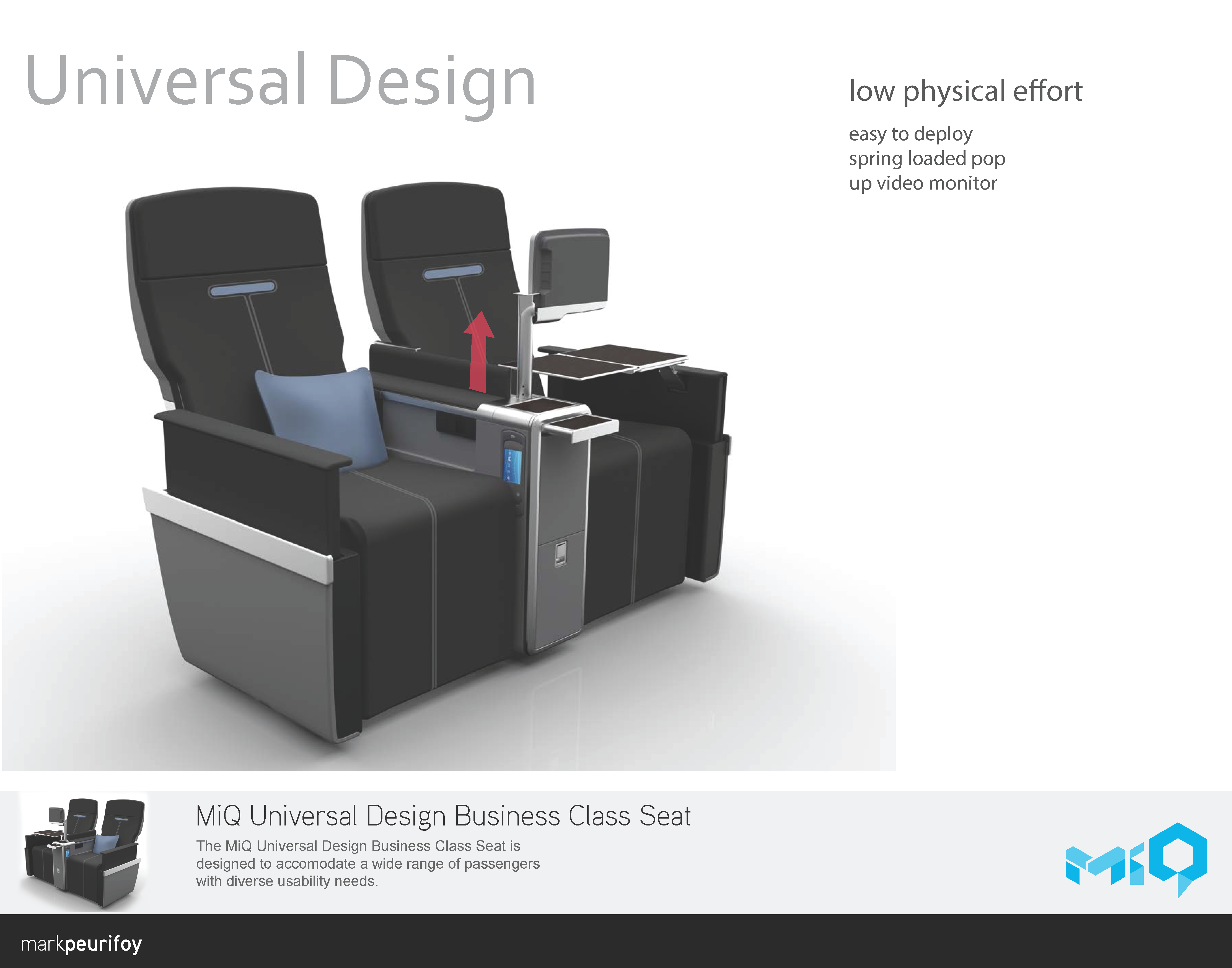 MiQ Universal Design Business Class Seat by Mark Peurifoy at Coroflot.com