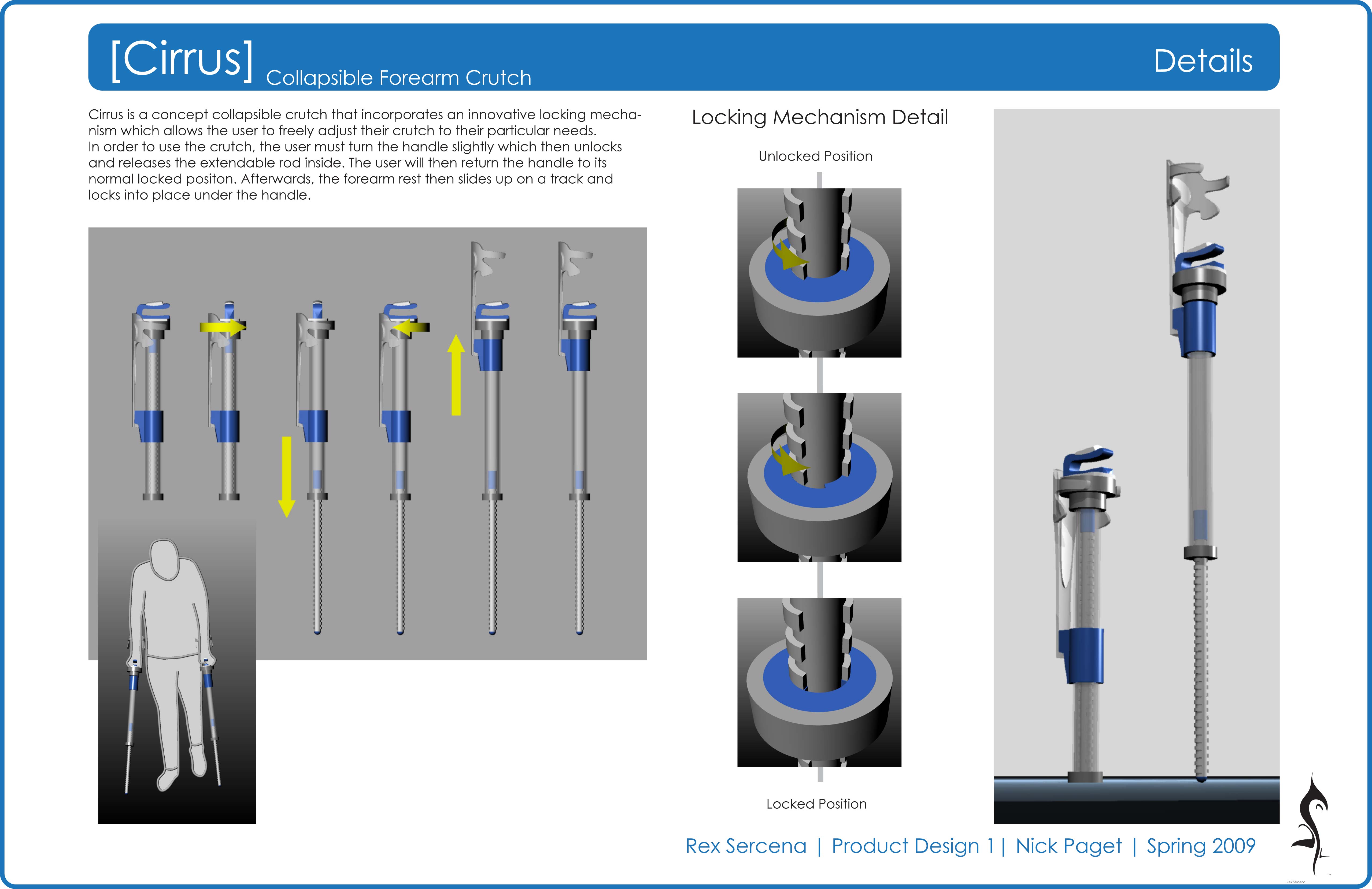 Collapsible Crutch - Product Design 1 - Spring 2009 by Rex Sercena at ...