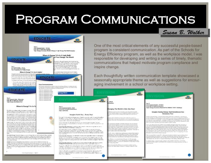 Program Communications by Susan Walker at Coroflot.com