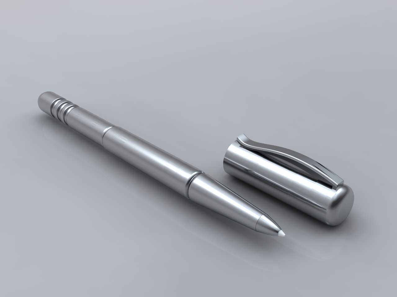 Stainless steel portable pen projector by Edgar Navarro at Coroflot.com