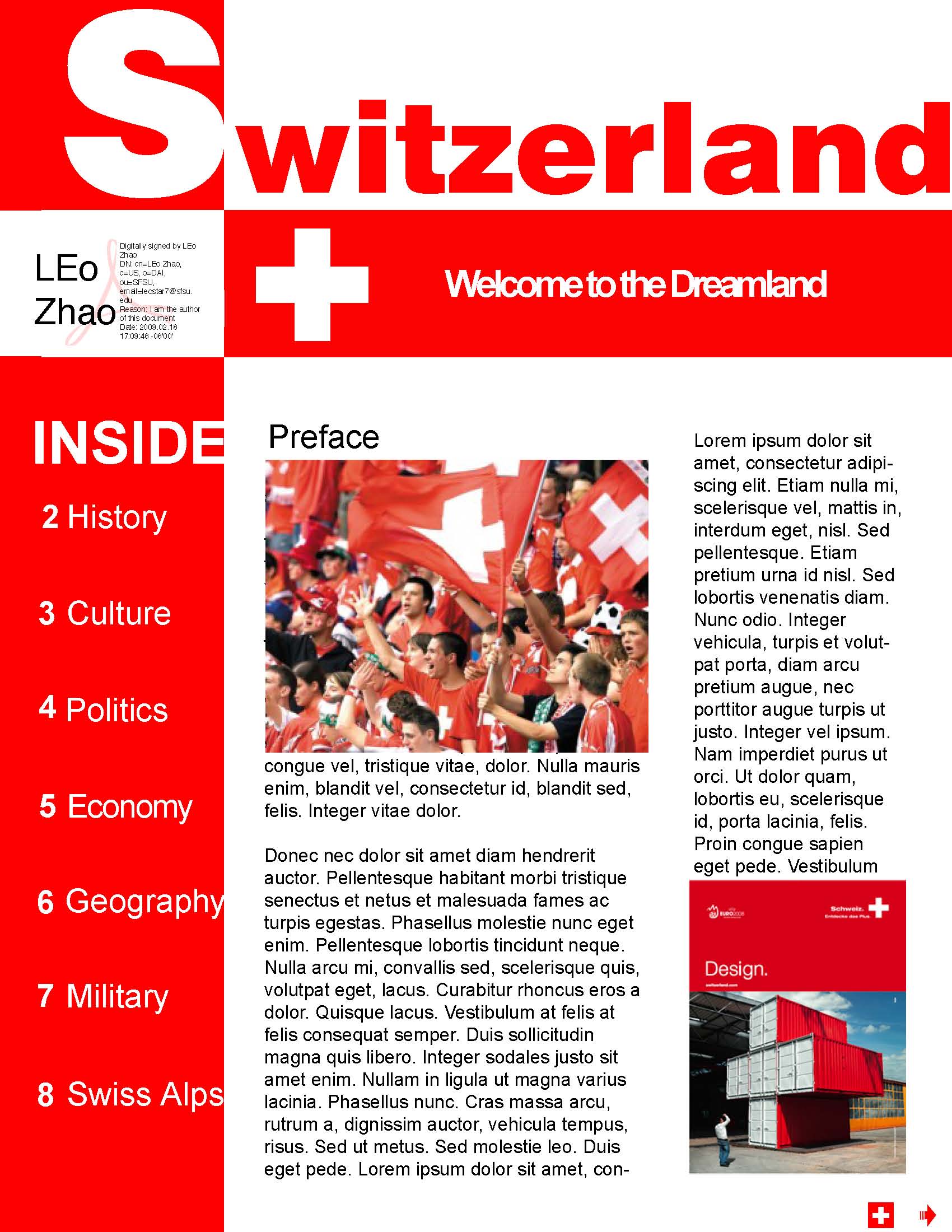 Switzerland News letter by Leo X. ZHAO at Coroflot.com