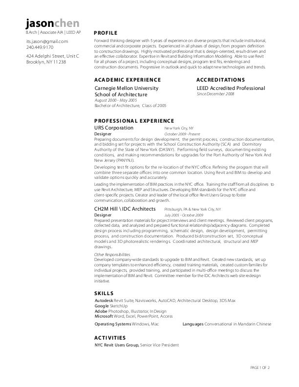 Resume by Jason Chen at Coroflot.com