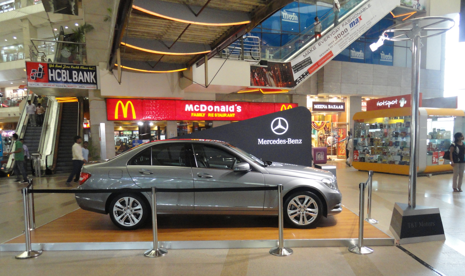 mercedes benz car display for promotion at various malls in india by ...
