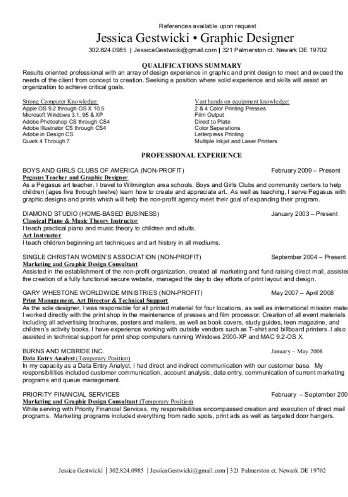 Resume by Jessica Diamond at Coroflot.com