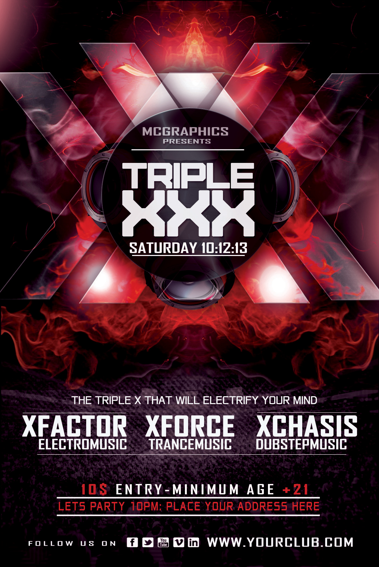 TRIPLE XXX PSD FLYER TEMPLATE by MCGRAPHICS GFX at Coroflot.com