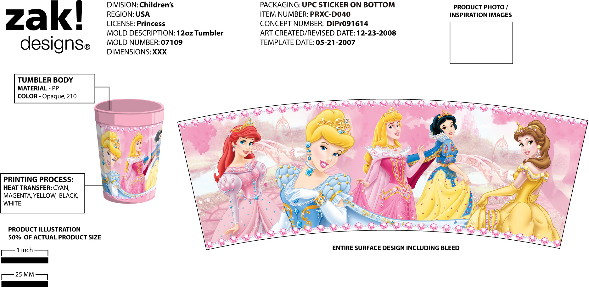 Disney licensed consumer product designs- Princess by Emily Lee at ...