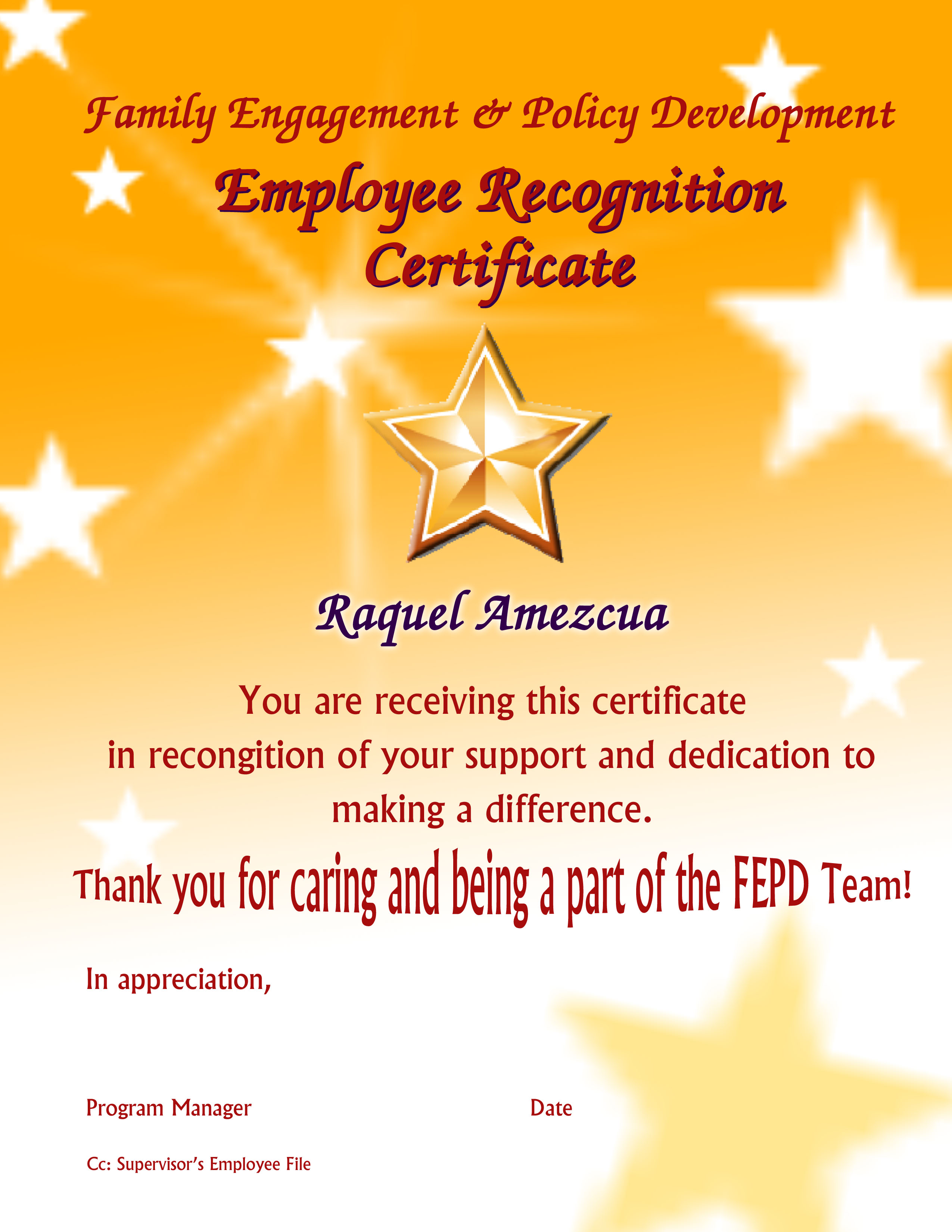 County Of Orange Employee Recognition Program By Jennifer Yu At 