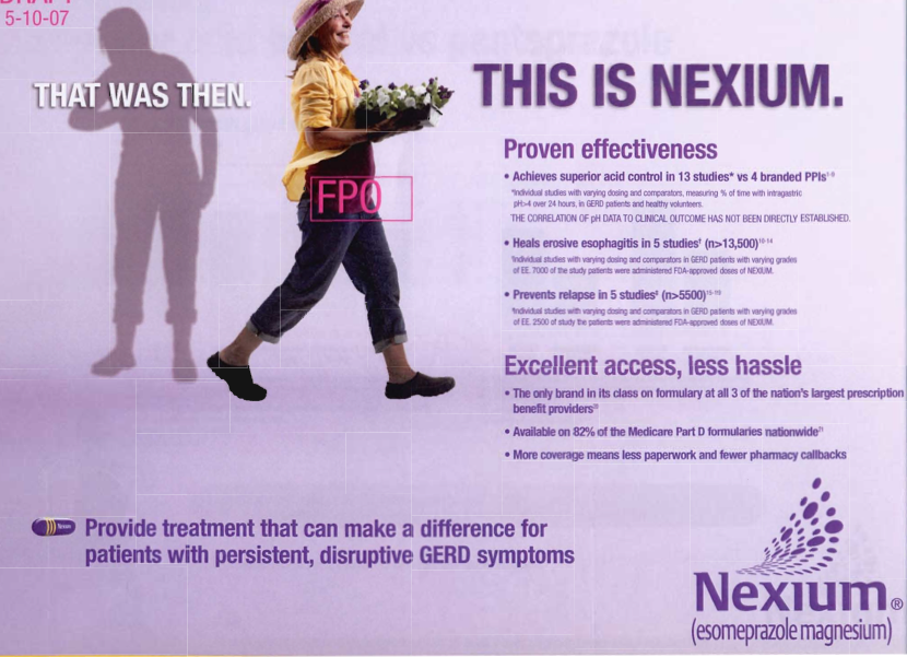 Nexium - sales aid & annotated sales aid by Shira Feldman at Coroflot.com