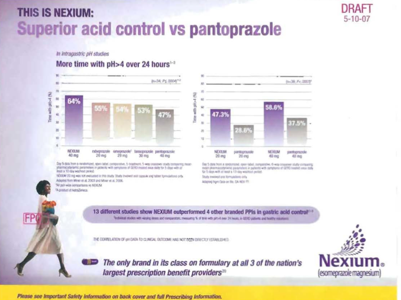 Nexium - sales aid & annotated sales aid by Shira Feldman at Coroflot.com