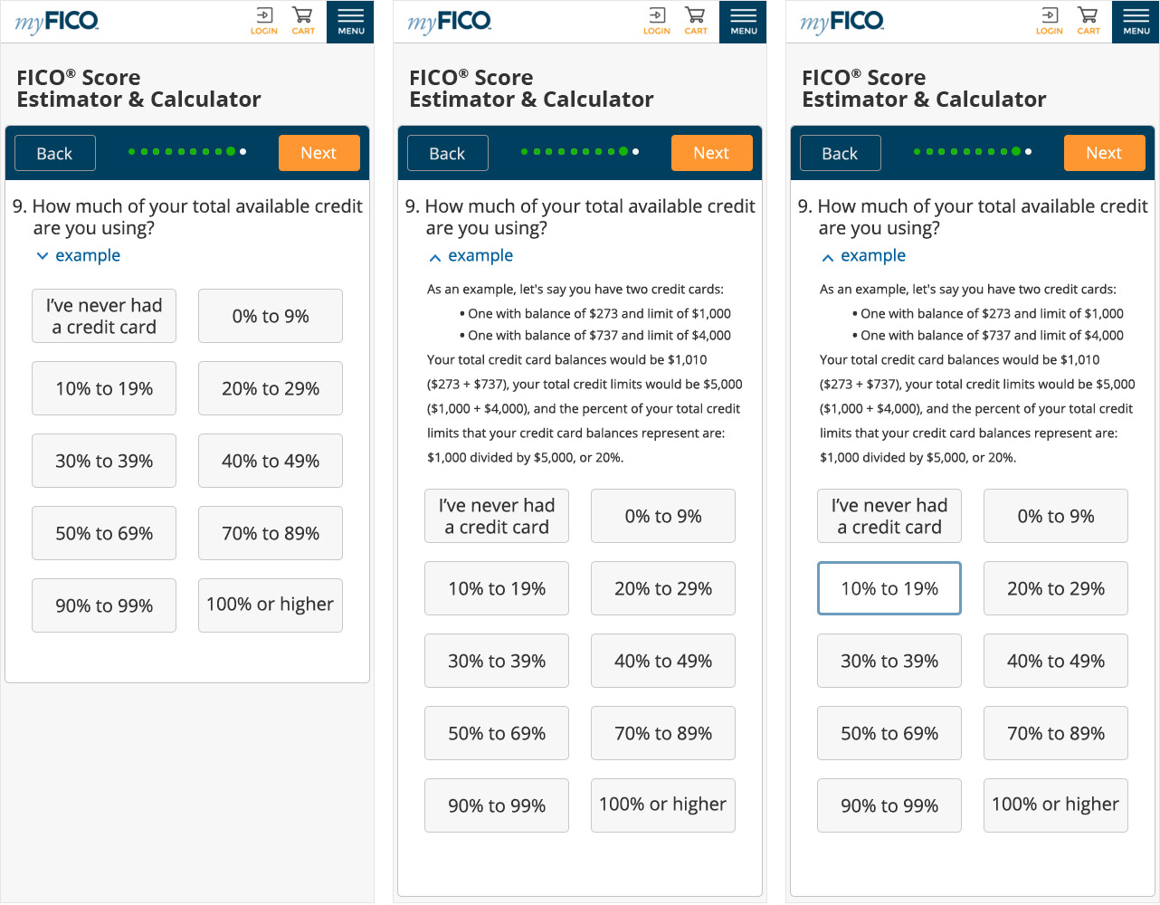 Free FICO Score estimator by Julie Peng at Coroflot.com