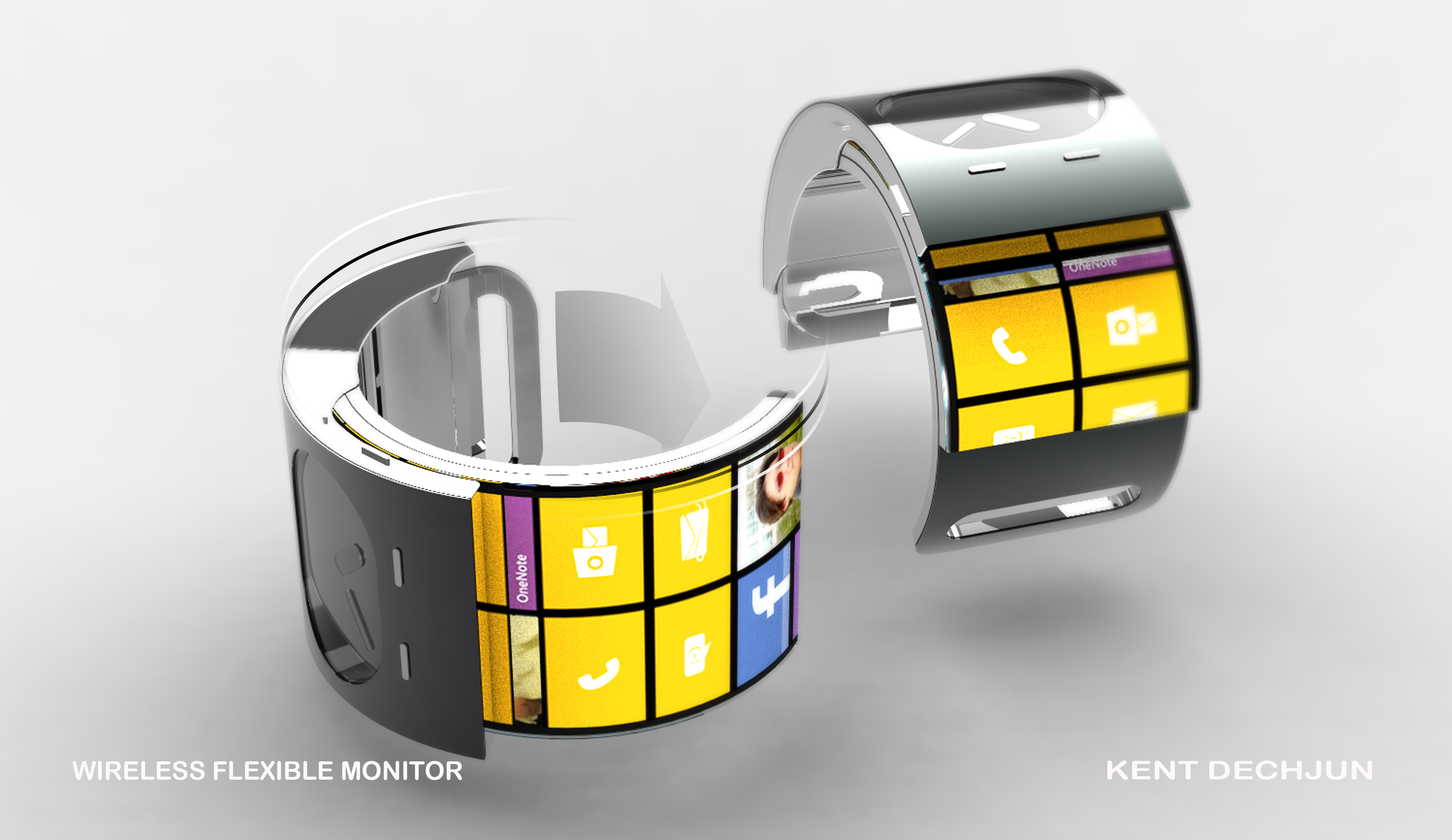 Future digital wrist watch with flexible smart screen by Kent Dechjun ...