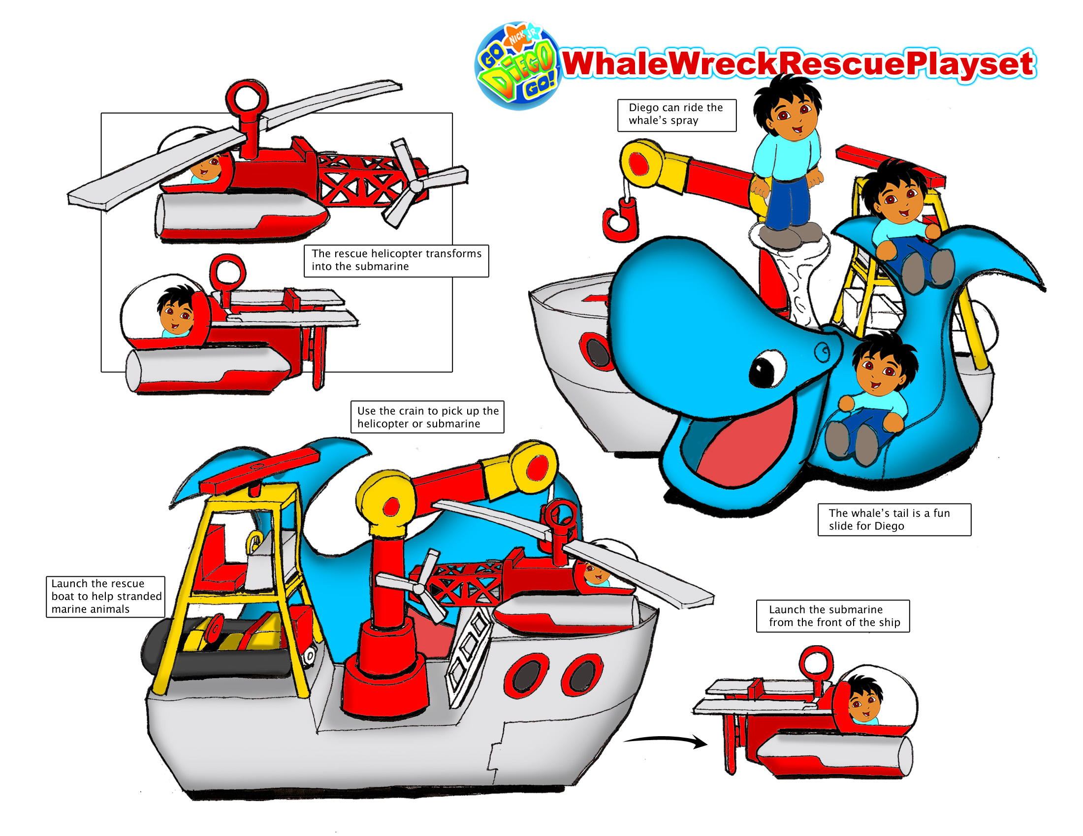 Go Diego Go Whale Wreck Rescue Playset by Michael Stabile at Coroflot.com