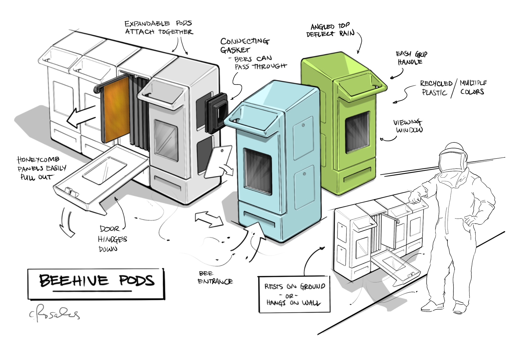 Modular Bee Pod by Chet Rosales at Coroflot.com