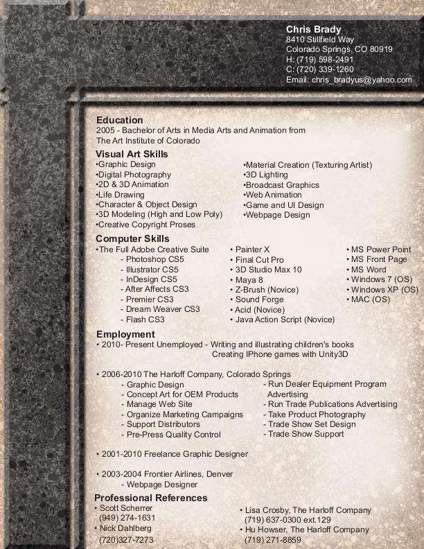 Resume and Small Portfolio by Christopher Brady at Coroflot.com