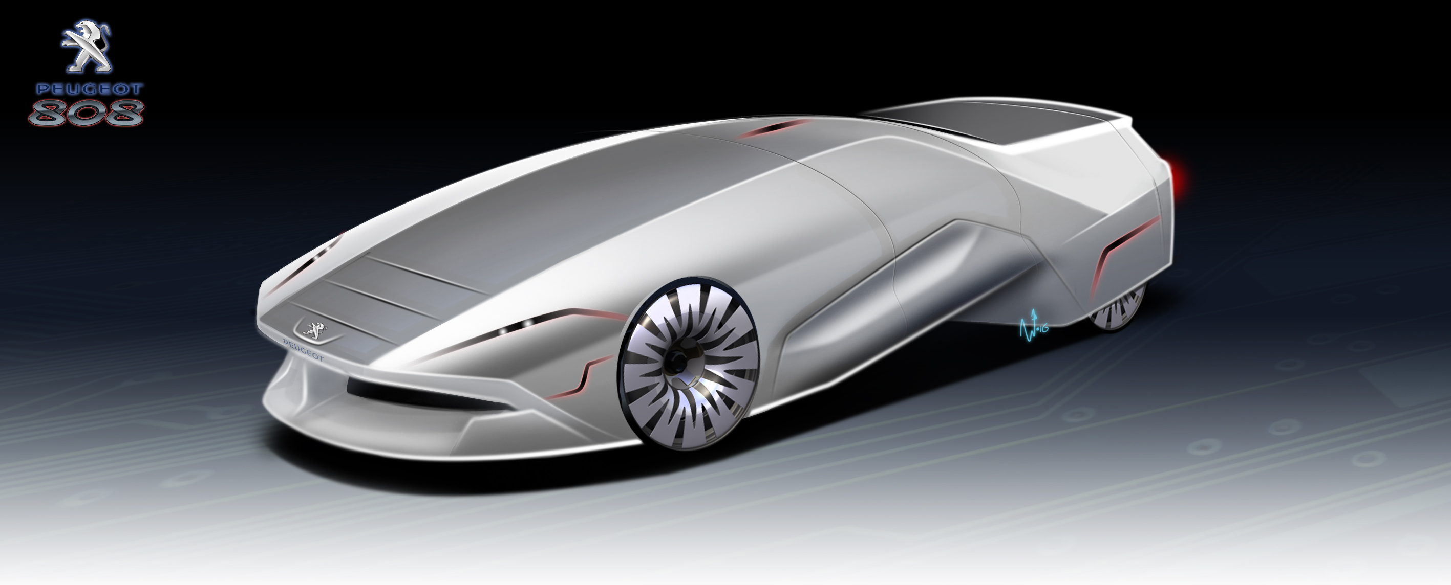 Peugeot 808 Sci-Fi car by Niklas Wejedal at Coroflot.com