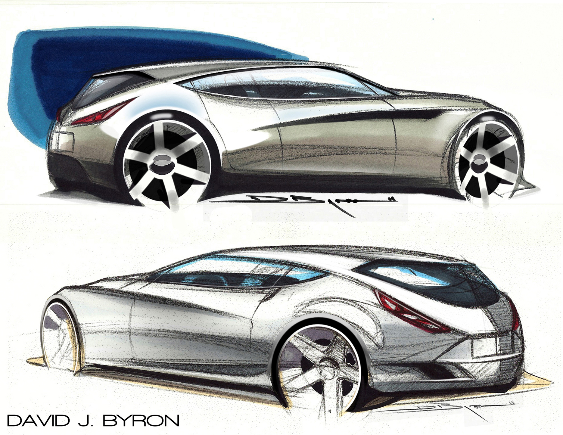 Automotive sketches by David Byron at Coroflot.com