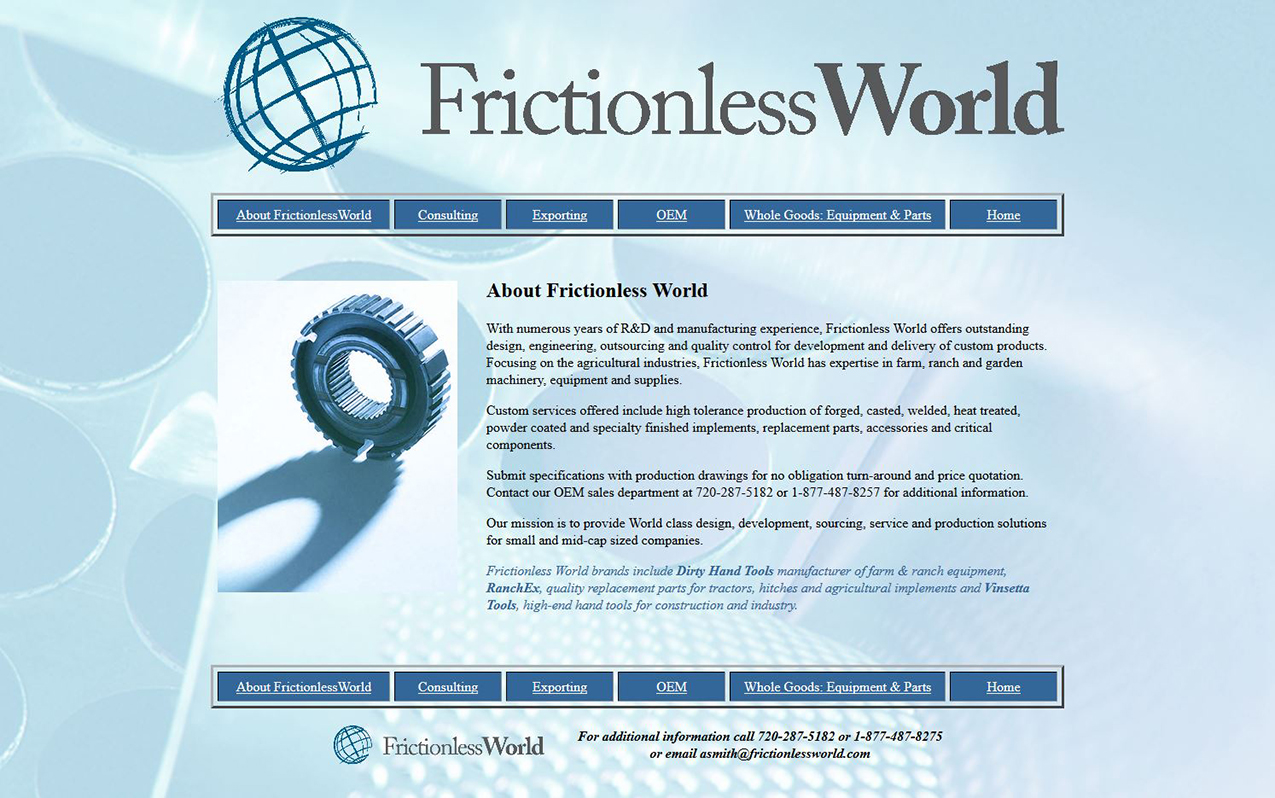 Frictionless World Web Site by Bruce Clark at Coroflot.com