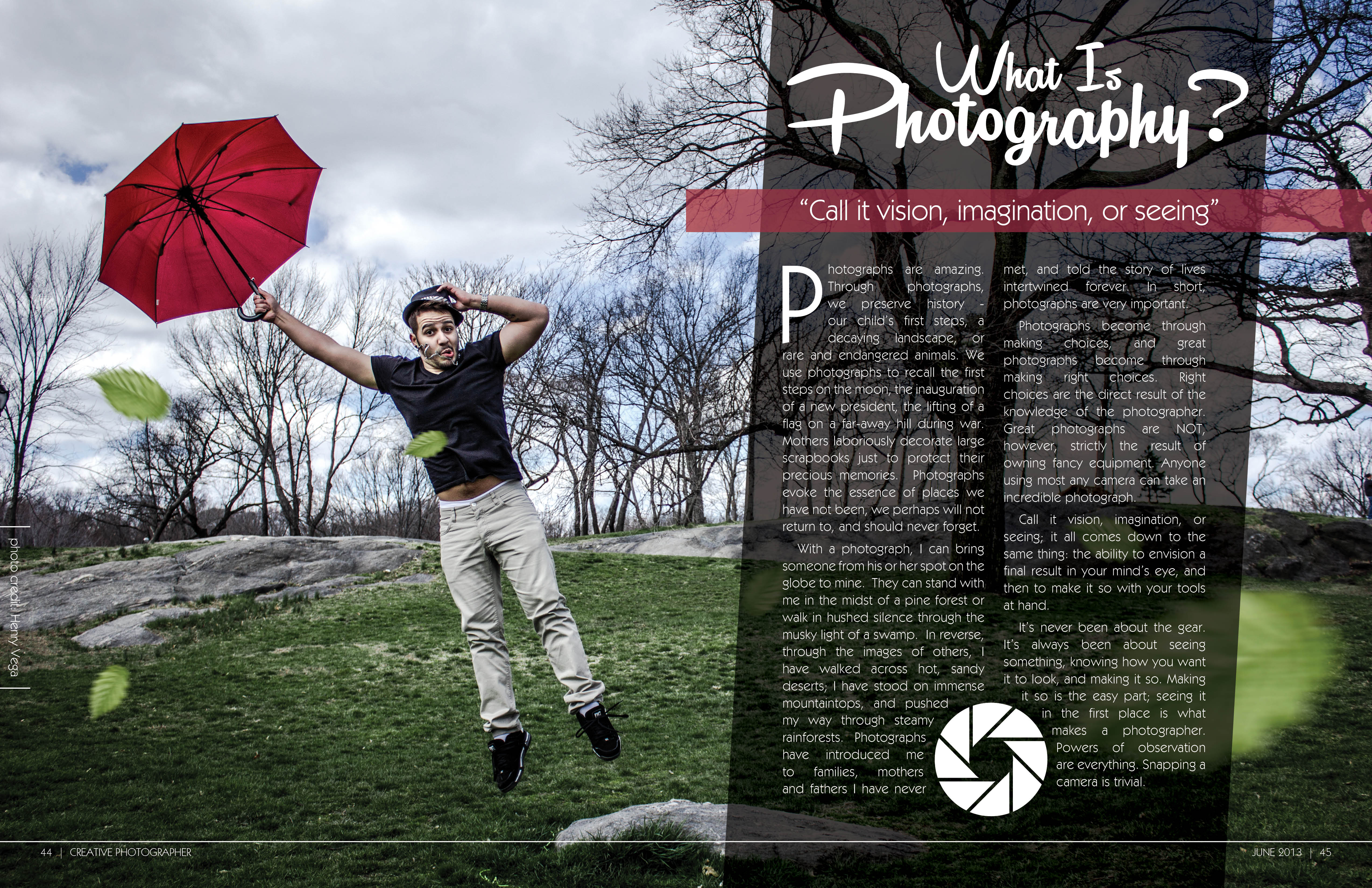 Photography Magazine Spread by Henry Vega at Coroflot.com