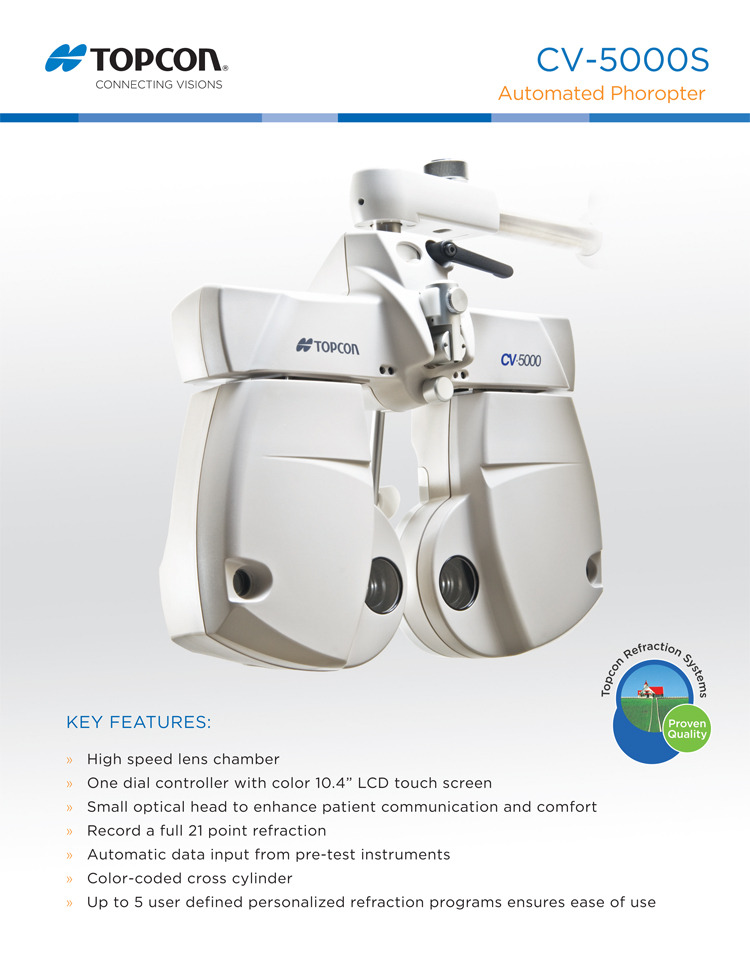 Topcon CV-5000S Datasheet by Gabriel Garcia at Coroflot.com