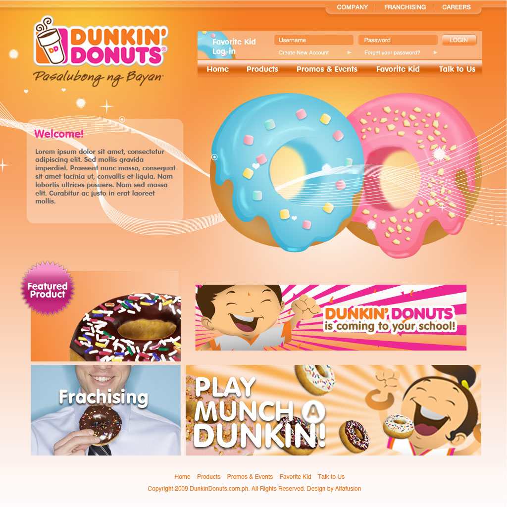 Dunkin Donut Website Studies by Abi Dayacap at Coroflot.com
