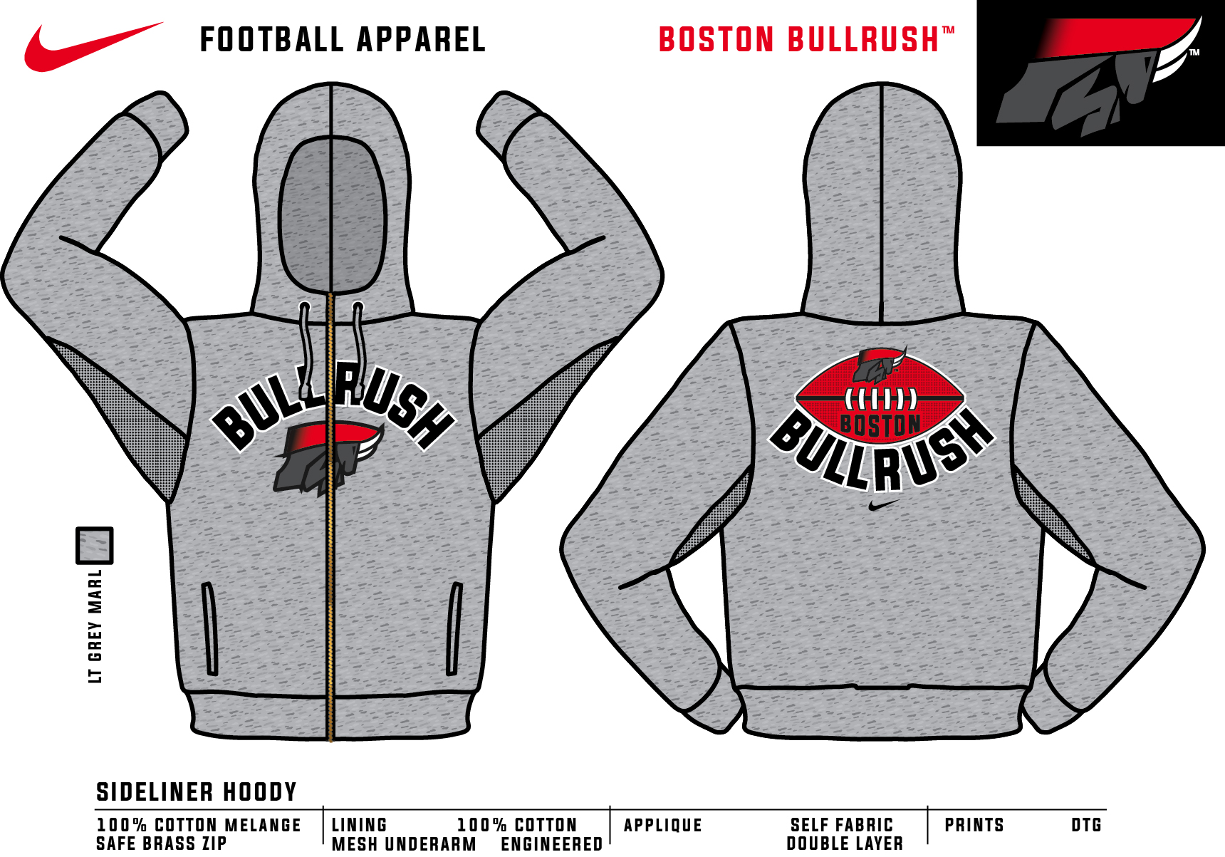 BULL RUSH™ FOOTBALL LOGO by Col Blackwood at Coroflot.com