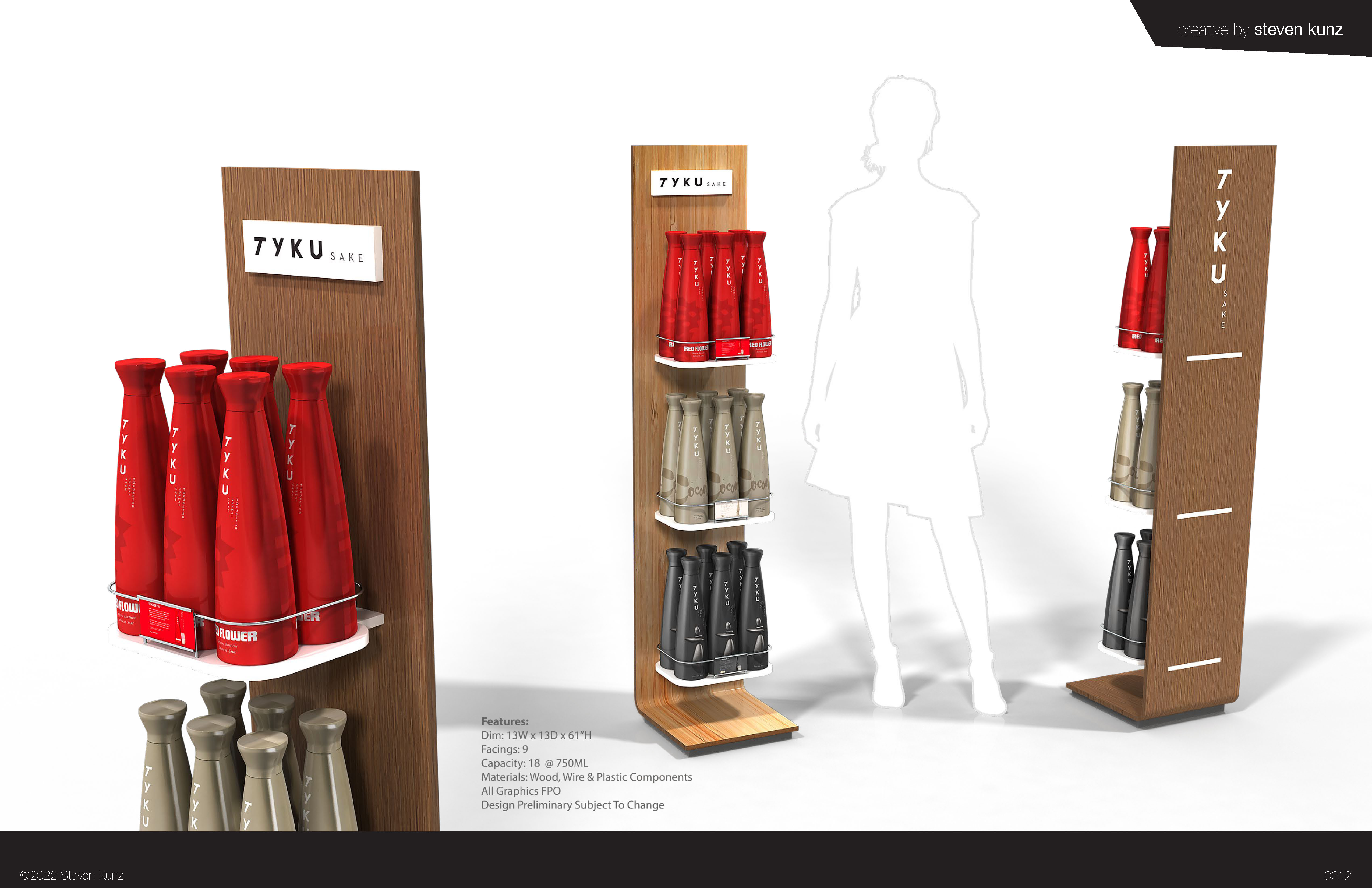 TYKU Sake Display by Steve Kunz at Coroflot.com