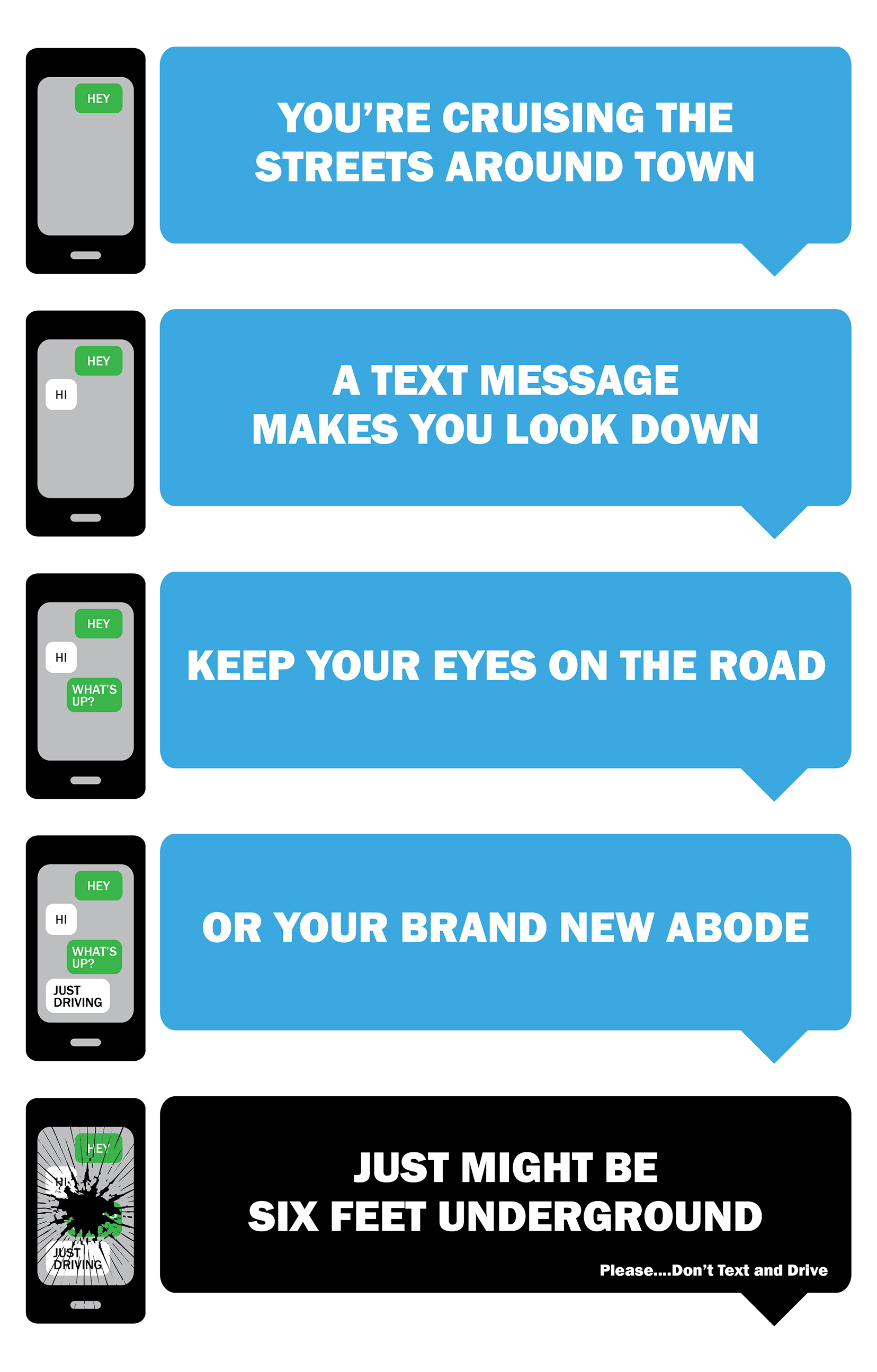 Don't Text and Drive Sequential Billboard Campaign by Steven Elmore at ...