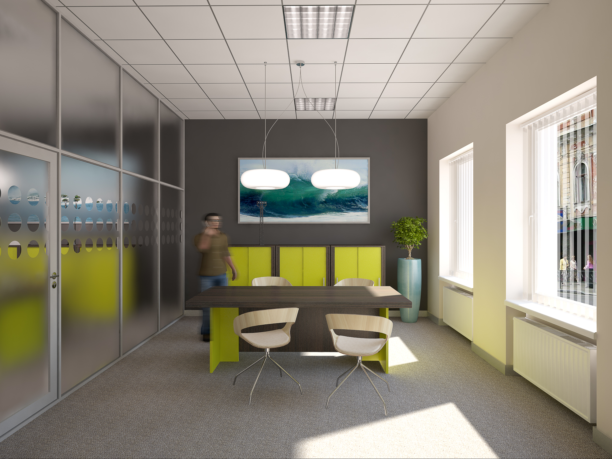 Interior of customer service center by Artom Bugo at Coroflot.com