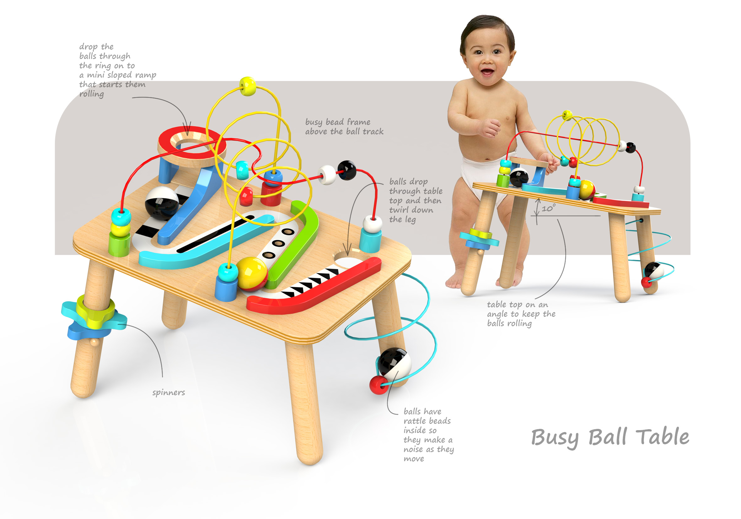 Busy Ball Table for Eureka Kids by Justin Worsley at Coroflot.com