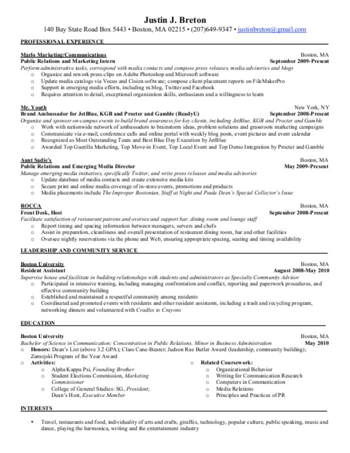 Resume by Justin Breton at Coroflot.com