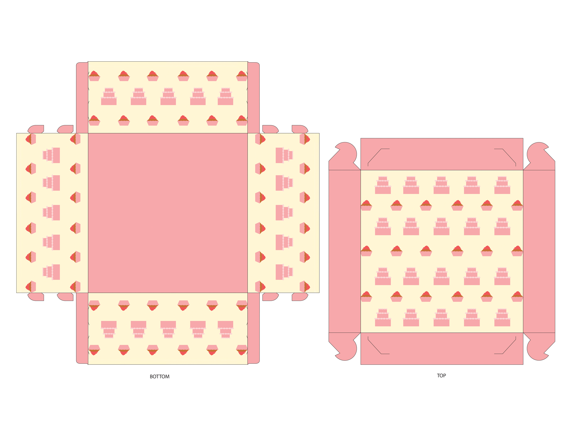 Cake Boxes Pattern Design & Prototypes by Li Cabangis at Coroflot.com