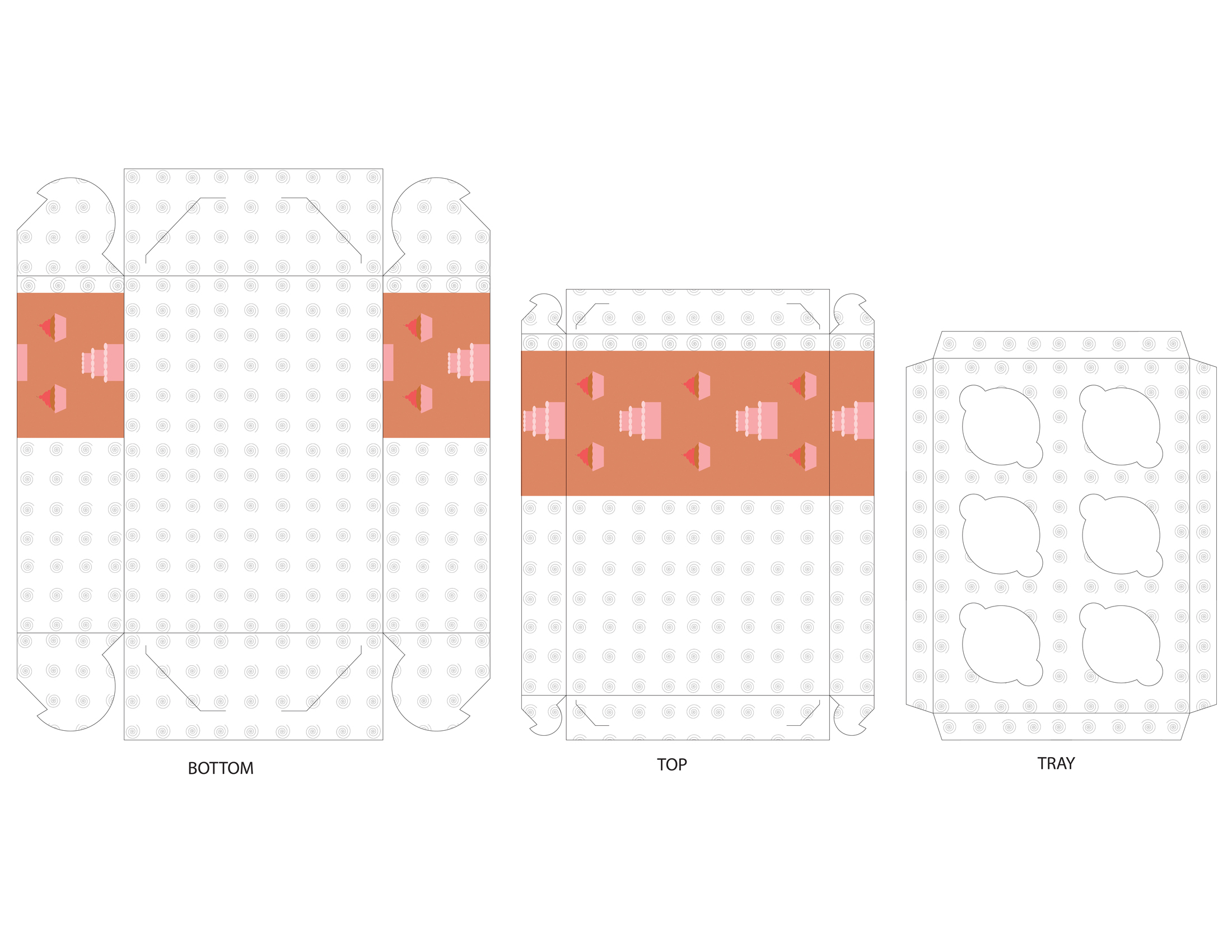 Cake Boxes Pattern Design & Prototypes by Li Cabangis at Coroflot.com