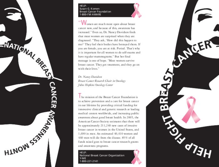 Breast Cancer Brochure by Taylor Dorin at Coroflot.com