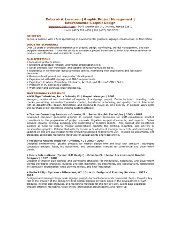 Resume by Deborah Lorenzen at Coroflot.com