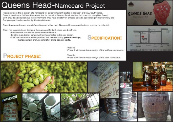 An upload by Hyun Dong Lee on Coroflot: to the project namecard-QUEENSHEAD