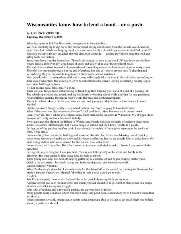 Column Writing Samples By Elizabeth Hochstedler At Coroflot