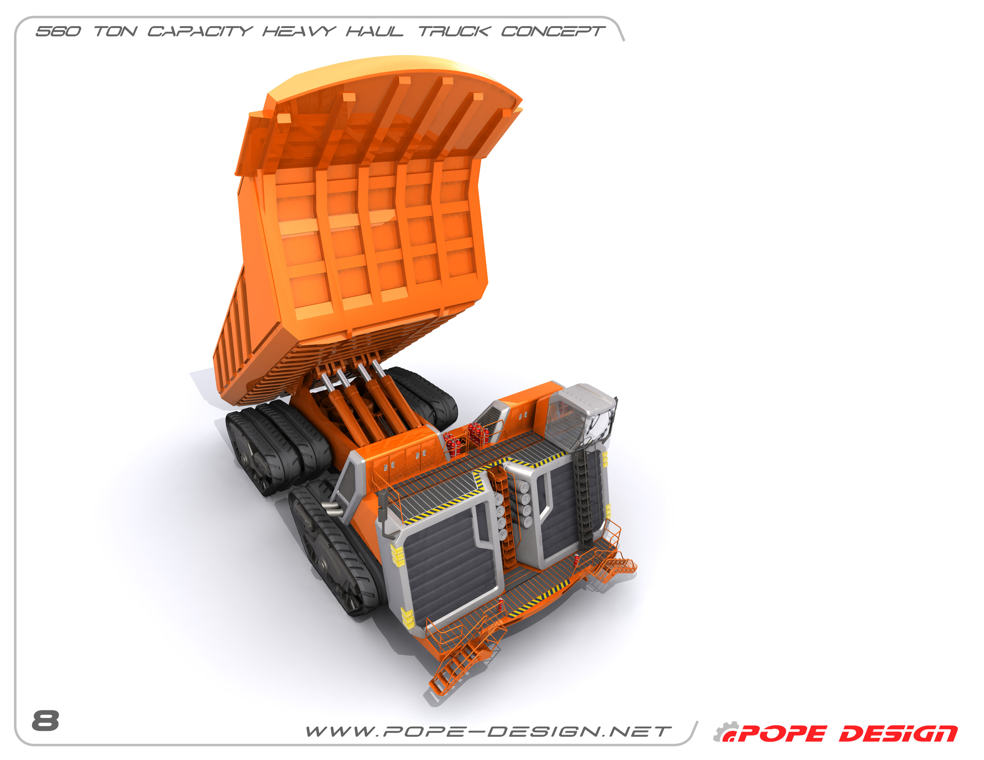 560 ton capacity heavy haul truck concept by Jon Pope at Coroflot.com