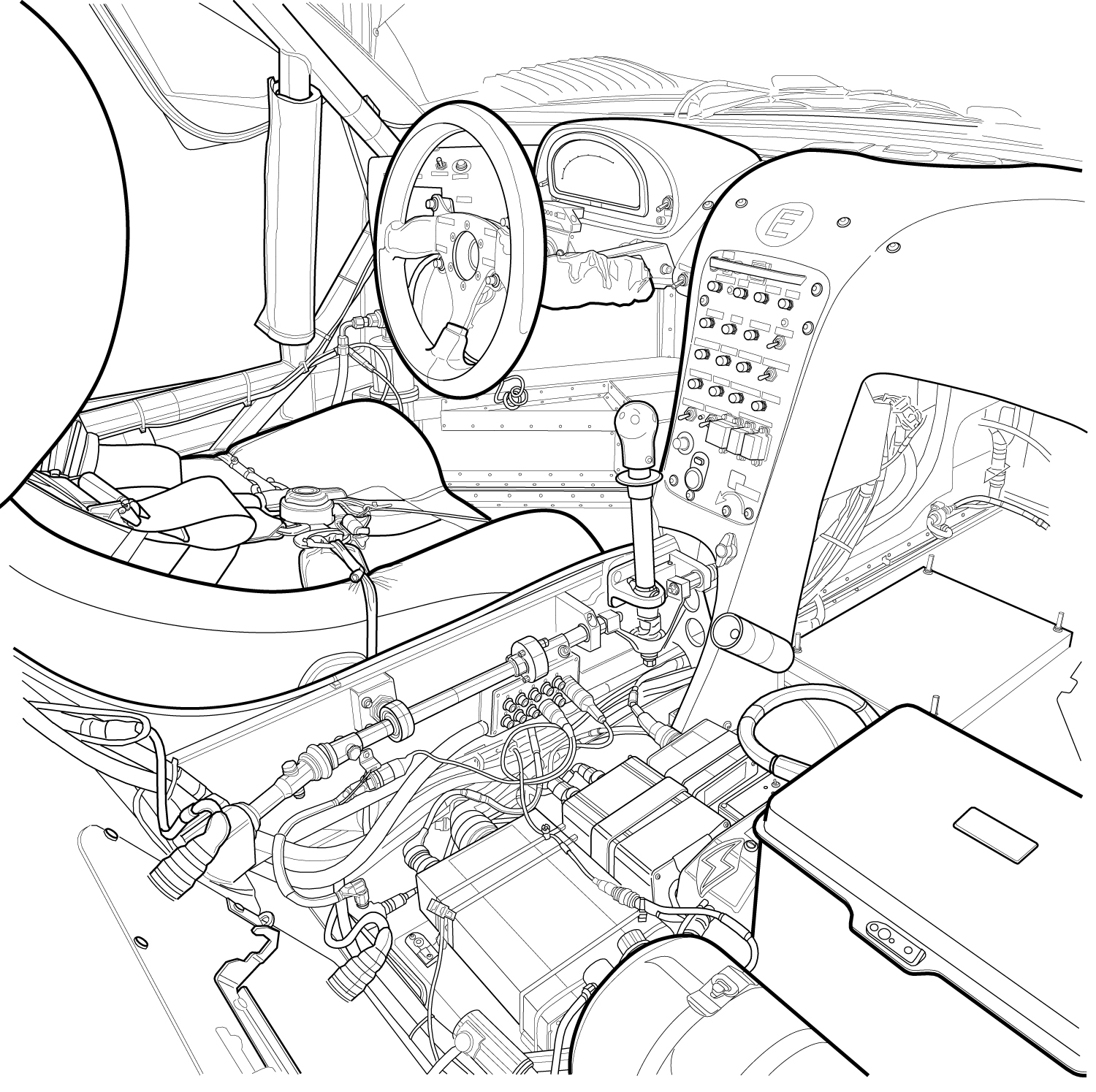Cockpit Black Line Art by Paul Laguette at Coroflot.com