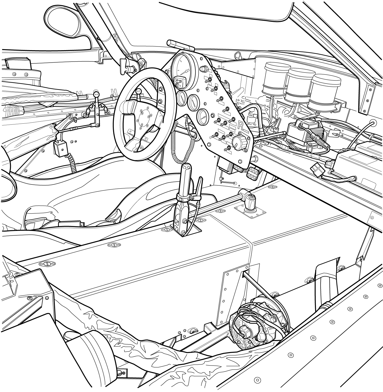 Cockpit Black Line Art by Paul Laguette at Coroflot.com