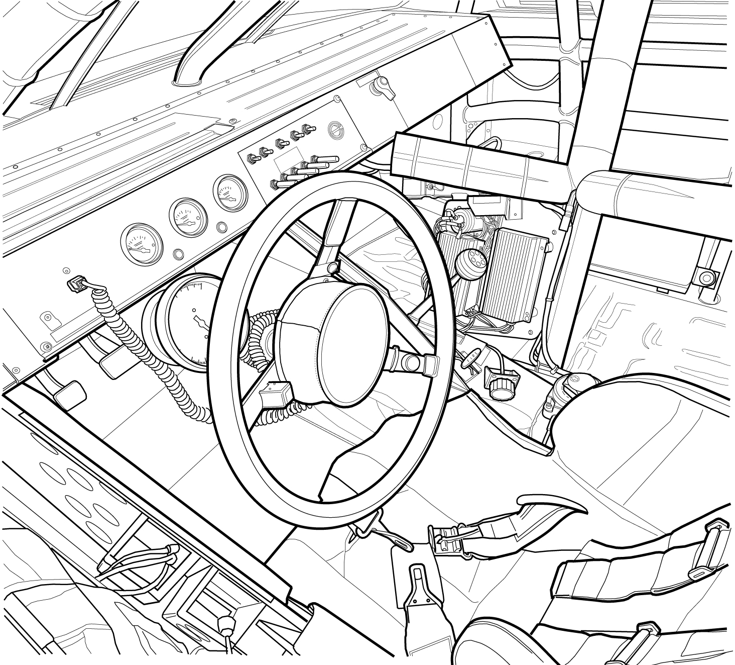 Cockpit Black Line Art by Paul Laguette at Coroflot.com