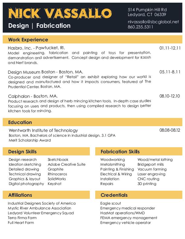 An upload by Nickolas Vassallo on Coroflot: to the project Resume