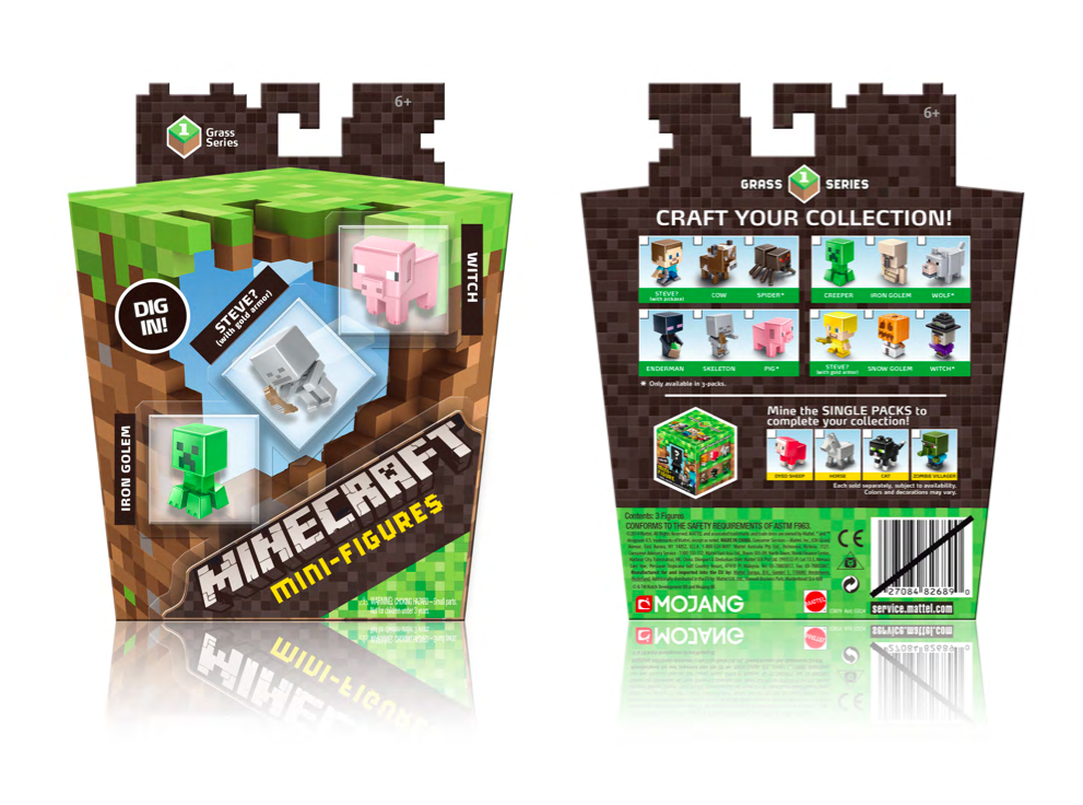 Mattel Minecraft Mini-Figures: Grass Series Packaging by David Tucker ...