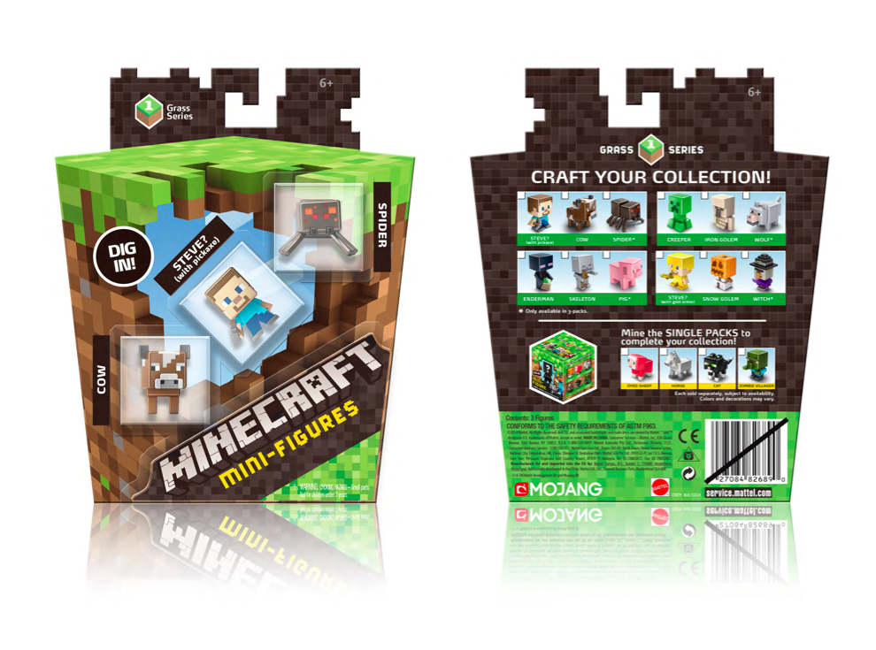 Mattel Minecraft Mini-Figures: Grass Series Packaging by David Tucker ...